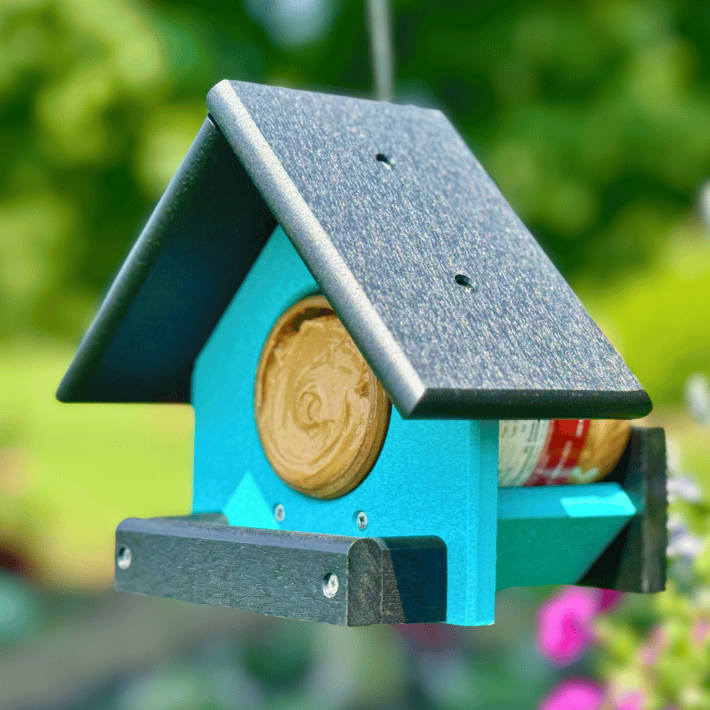 Peanut Butter Jar Bird Feeder – Fits Standard 18 oz. Jar – Bird Haven